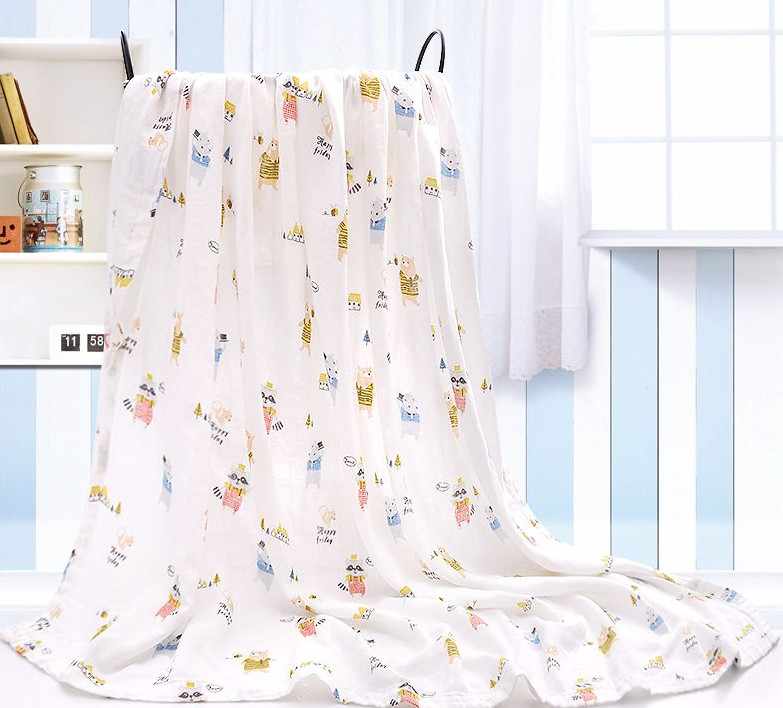 Animal Print Double Gauze Muslin Fabric By The Yard 110GSM Muslin Gauze ...